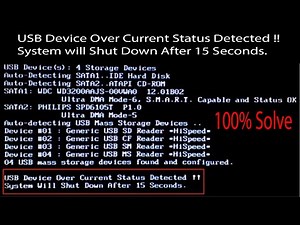 USB Device Over Current Status detected ! System will shut down in 15 seconds || OMS ||