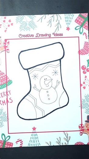 Christmas Socks Drawing 🧦🎄Easy & Cute Holiday Art for Beginners