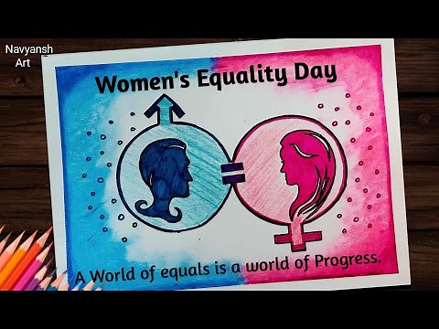 Women's Equality Day drawing easy / How to draw Gender Equality poster / Save Women poster drawing