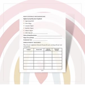 DAYCARE EMPLOYMENT APPLICATION Form. Childcare Job Application Template. Childcare Worker Application for Employment. Position Application - Etsy