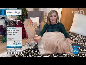 Warm Cozy Glitter Hem Sheet Set