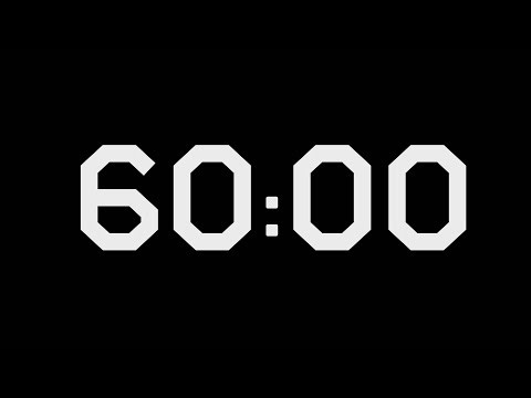 60 Minute Timer Countdown | 3600 Second Black Screen with Alarm Sound