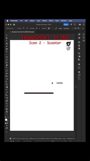 Scooter Icon Design | Adobe Illustrator #shorts