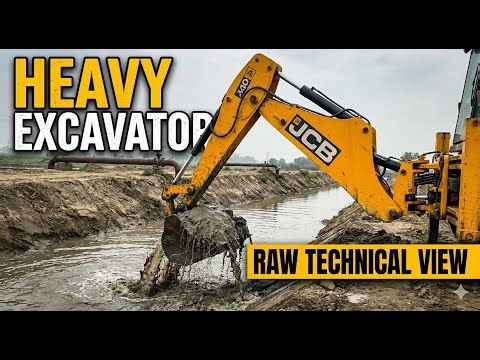 Industrial Canal Maintenance: Heavy Excavator Precision Desilting [Raw Technical View]