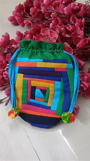 Sew a Scrap Fabric Quilted Coin Pouch! #Shorts