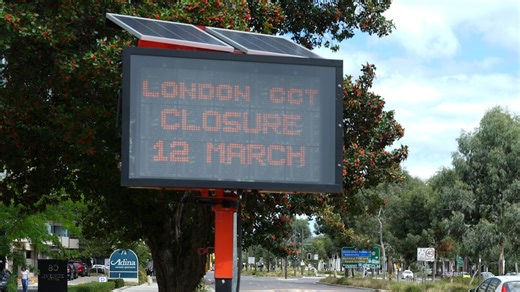 Eastern side of London Circuit closes as construction on light rail continues in central Canberra