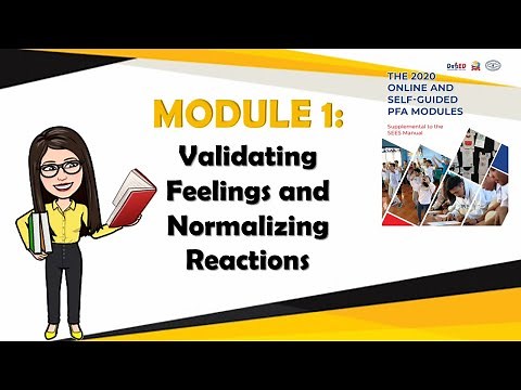 PFA DepEd Module 1: Validating Feelings and Normalizing Reactions