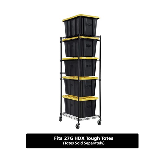 Reviews for HDX Steel Wire Garage Storage Bin Rack with Casters for 27 Gal. Tough Totes in Black (22 in. W x 69 in. H x 28.5 in. D) | Pg 3 - The Home Depot
