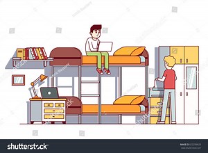 University Students Living Dorm Room Doing Stock Vector (Royalty Free) 622299629 | Shutterstock