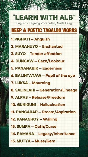 15 Deep & Poetic Tagalog Words ✨ | Learn With ALS 🧑🏻‍🏫
