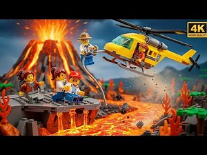 LEGO City Volcano Eruption: Scientists Trapped by Lava Flow! 🌋🔥🆘