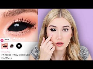 I Tried HUGE Sclera Color Contacts *my eyes hurt*