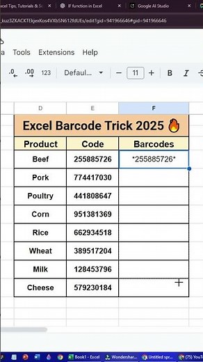 🔥 Excel Barcode Trick 2025 | Convert Any Number into Barcode in 10 Seconds 🔥