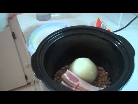 Very Easy Slow Cooker Pinto Beans with Salt Pork