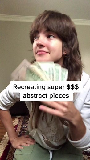 Abstract pieces are actually super difficult to copy because most of the look is from technique and texture, not measurable anatomy 😭 #arttok #artistsoftiktok #expensiveart #didyouknow