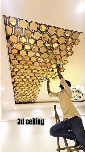 Modern 3D Ceiling Design with Self-Adhesive Tiles | DIY Look! #interiordesign #ceilingtiles