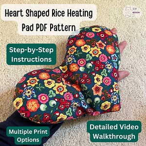 How to Sew a Heart Heating Pad PDF Pattern | PDF Sew a Rice Heating Pad Pattern | DIY Gifts for Grandmother | Sewing Project for College - Etsy Canada