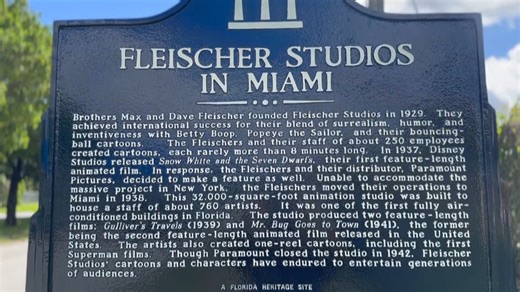 4.5K views · 46 reactions |  We celebrated Miami’s animation legacy at the Fleischer Studios Historical Marker Unveiling, honoring the birthplace of animated legends!  @gabela4miami @fleischerstudios #MiamiHistory #AnimationLegacy | City of Miami Government | Facebook