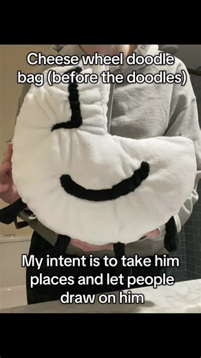 Cheese wheel doodle bag (before the doodles) #bfdi #bfdia #osc #art #fyp
