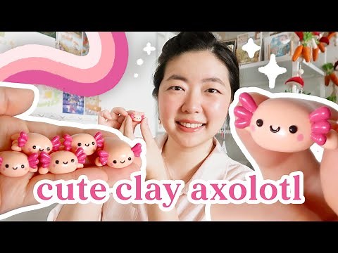 🫧💖 cute miniature clay axolotl ⭐️ YeppenHowTo ⭐️