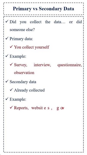 Primary vs Secondary Data Explained in 60 Seconds #primarydata #secondarydata #dataanalytics