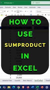 How to use SUMPRODUCT in Excel