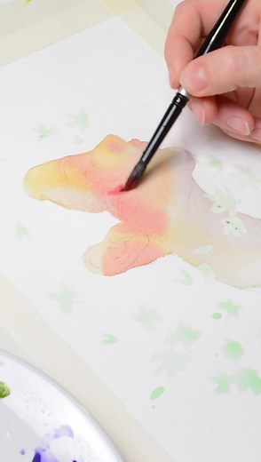 Applying masking fluid & first layers of watercolor. Bits and pieces of my process - full process of almost every painting with my commentary can be viewed on my YouTube channel 🌞 | Jane-beata