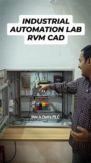 Akshit Makhija on Instagram: "RVM CAD | State-of-the-Art Industrial Automation Training At RVM CAD, we do not teach automation on simulators alone — we train on real industrial systems. This video showcases our advanced Industrial Automation Labs, equipped with: • PLC Programming on industry-grade hardware • SCADA system design, monitoring, and alarms • HMI development for operator-level control • VFD (Variable Frequency Drive) programming and motor control • Hands-on training on a Six-Axis Indu