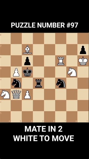 PUZZLE NUMBER -97 ☠️ 100 CHESS PUZZLE SERIES #chess #puzzle #matein2 #whitetomove #viral #shorts