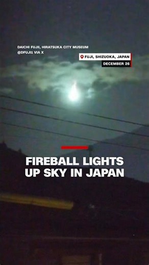 Fireball lights up sky in Japan