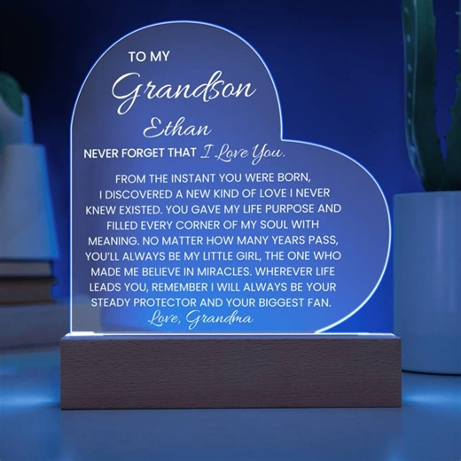 Personalized Grandson Gift Acrylic Plaque, Christmas Gift From Grandma, Graduation Keepsake for Grandson, Sentimental Grandson Birthday Gift - Etsy