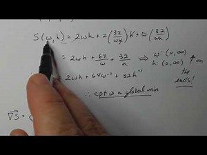 Calculus 3: Unconstrained Optimization (open top box)