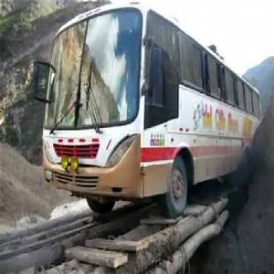 35K views · 68 reactions | The bus crosses the dangerous wooden bridge easily Cre: Giant Machine | Giant Machine | Facebook