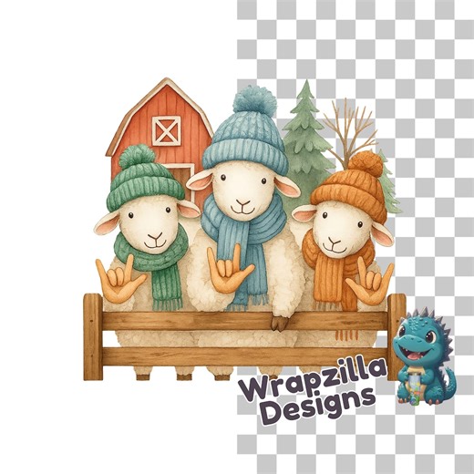 ASL I Love You Sheep PNG, Winter Farm Clipart (digital Download) - Etsy Canada