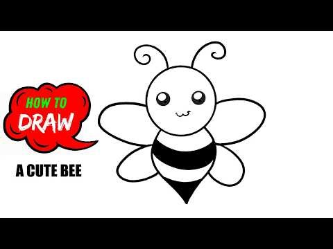 How to Draw a Bee 🐝 | Easy Step-by-Step Bee Drawing for Beginners