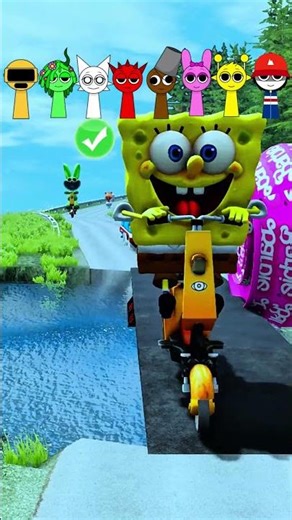 FUNNY CARS | CRAZY FROG & GUMMY & BARBIE & MARIO & SPONGEBOB & SPRUNKI VS BOLLARD | BEAMNG DRIVE