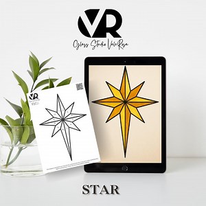 Star Stained Glass Template – Digital Download, PNG, JPEG Pattern for Suncatcher - A4 - Etsy