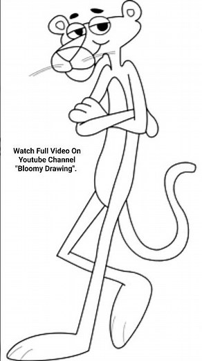 How to draw Pink Panther - Learn step by step tutorial #draw #pantherdraw #easydrawing #pinkpanther