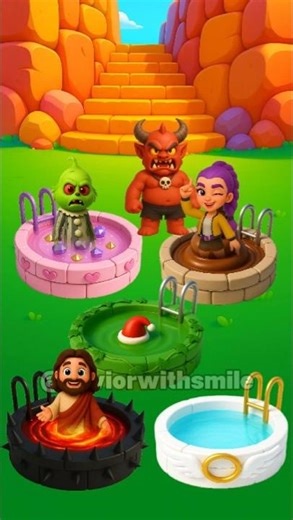 Jesus vs Devil! Who Falls Into the Poop Pool? #jesus #biblequiz