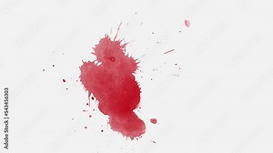 ink splatter slow motion compositing. dark red Ink Splatter Reveal the effect. Abstract slow motion transition reveal. ink brush stroke, fluid art background, overlay, alpha matte composition.