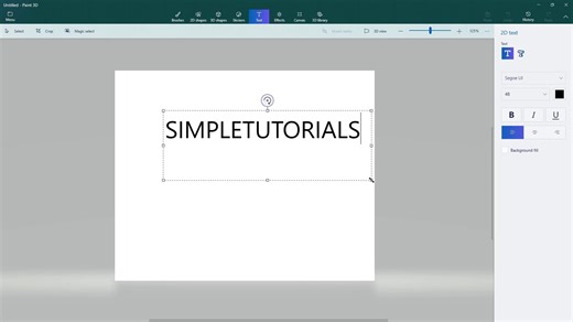 Paint 3D Course Section 22 2D Text