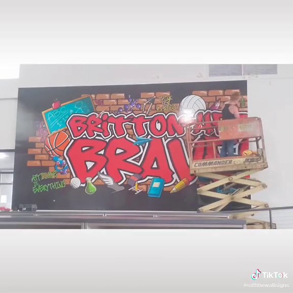 mural installation at BHHS. #mural #school #installation