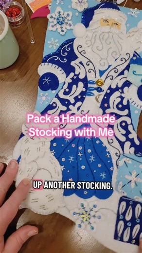 Eva on Instagram: "Packing up this handmade Arctic Santa Bucilla Stocking, to mail to a friend, just in time for Christmas! #bucilla #bucillastocking #embroidery #HandmadeHoliday #feltcrafts"