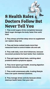 8 health rules doctors follow but never tell you… | Advanced Life Skills