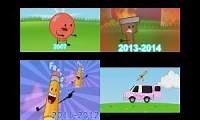 Mix of 4 videos from youtube : Sparta Time Travel Remix Quadparison (BFDI vs Inanimate Insanity)