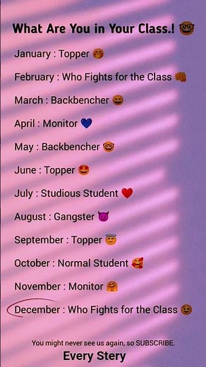What Are You in Your Class? 😎📚 | Month Personality Test 😂🤓