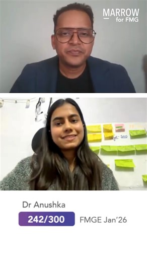 Dr Anushka, 242/300 in FMGE Jan ’26, on how Custom Modules helped her build active recall during revision. | Marrow