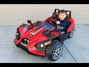 Toddler Unbox, Assemble, & Drive Peg Perego Polaris Slingshot 12V Battery Electric Ride-On Toy Car
