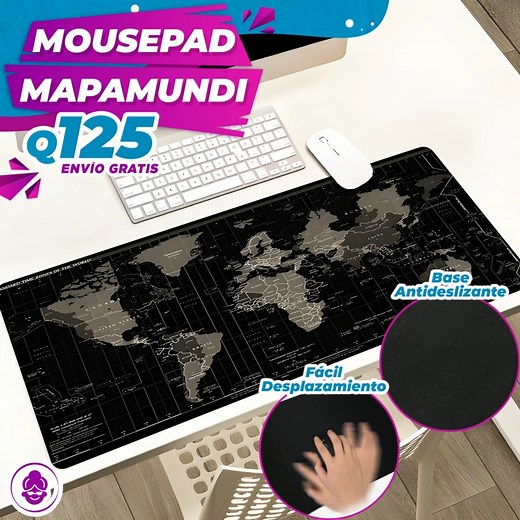 ¡NUEVO MOUSEPAD! Mousepad con diseño de mapa mundial para escritorios. Disponible en Q125 (ENVIO GRATIS)🤩 ✅ - Respaldo antideslizante ✅ - Diseño Mapa Mundial ✅ - Largo 90 cm x ancho 40 cm. ✅ - Alto desplazamiento de mouse ✅Haz tus pedidos por INBOX o WhatsApp: https://wa.link/9ntvyi ✅Envíos a todo el país. ✅Pagas cuando recibes. | The Marketplace