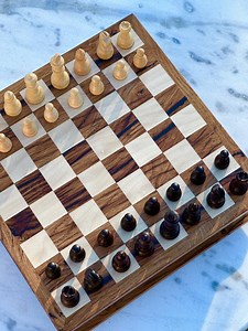 Solid Wood Chess Set/handmade Wooden Chess Set/personalized Board Game/oak Chess Set - Etsy